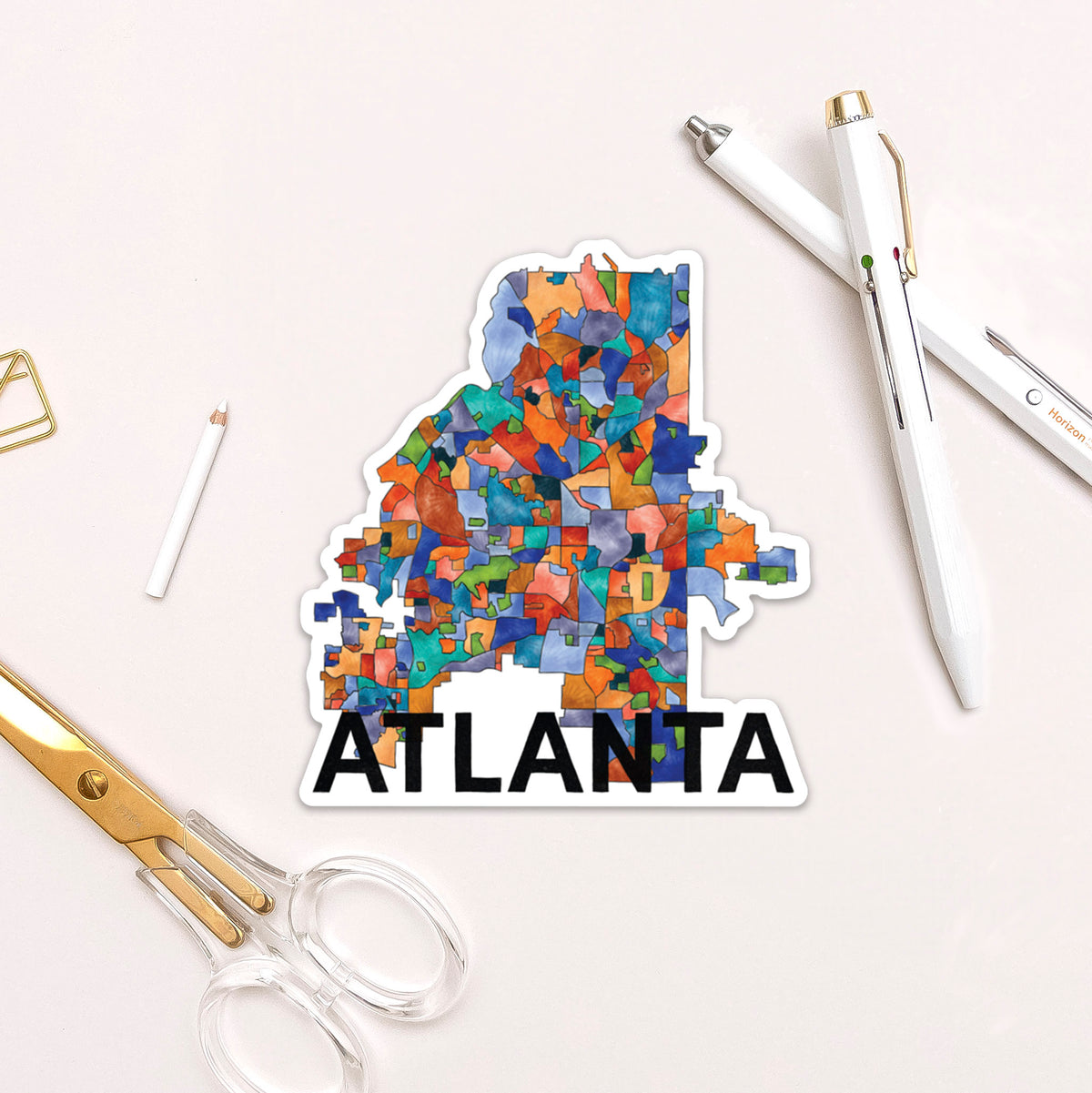 Atlanta Neighborhoods Sticker — Terratorie Maps + Goods