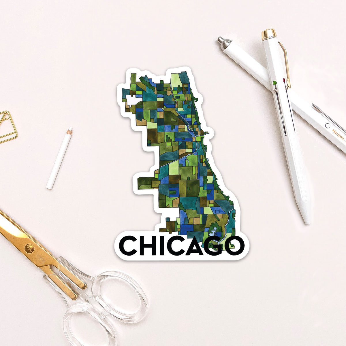 Chicago Neighborhoods Sticker — Terratorie Maps + Goods