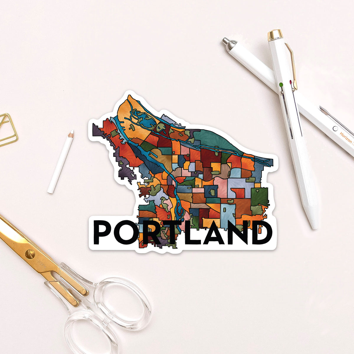 Portland Neighborhoods Sticker — Terratorie Maps + Goods