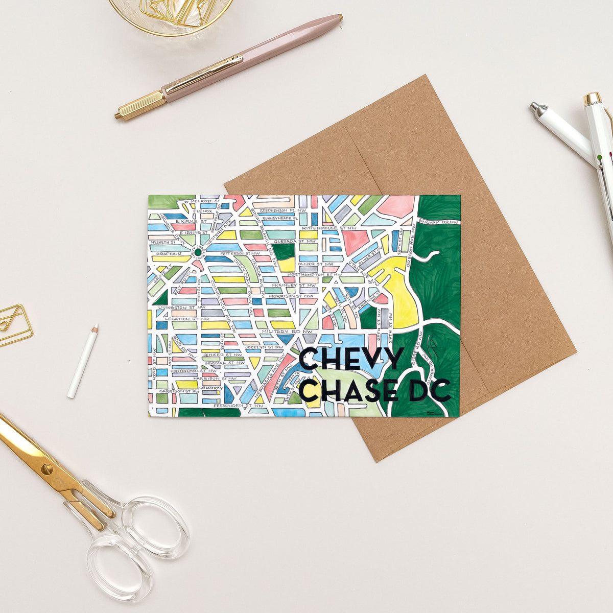 Chevy Chase DC Greeting Card — Terratorie Maps + Goods