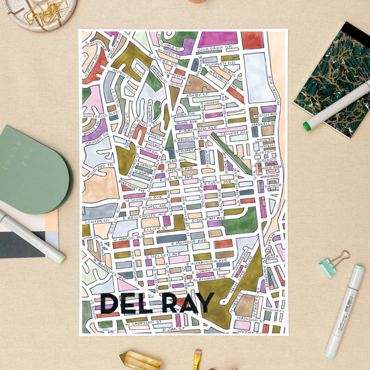 Del Ray Print — Terratorie Maps + Goods
