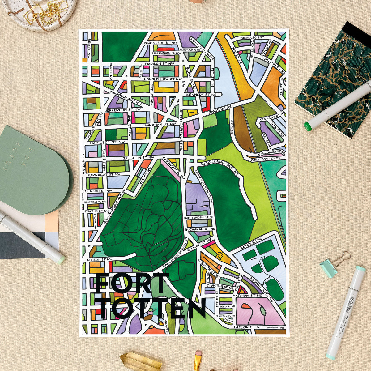 Fort Totten Print — Terratorie Maps + Goods