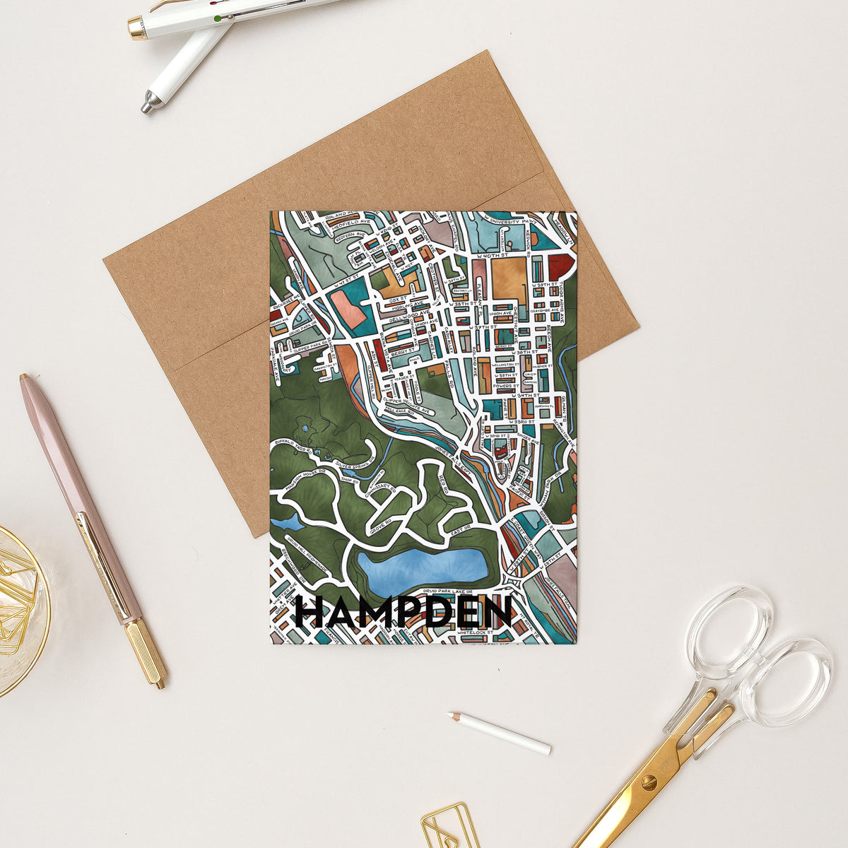 Hampden (Baltimore) Greeting Card — Terratorie Maps + Goods