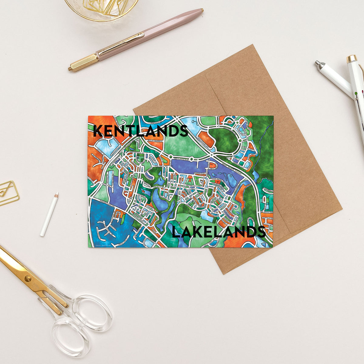 Kentlands & Lakelands Greeting Card — Terratorie Maps + Goods
