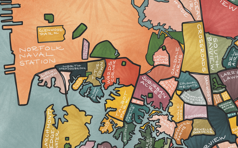 Norfolk Neighborhoods Print — Terratorie Maps + Goods