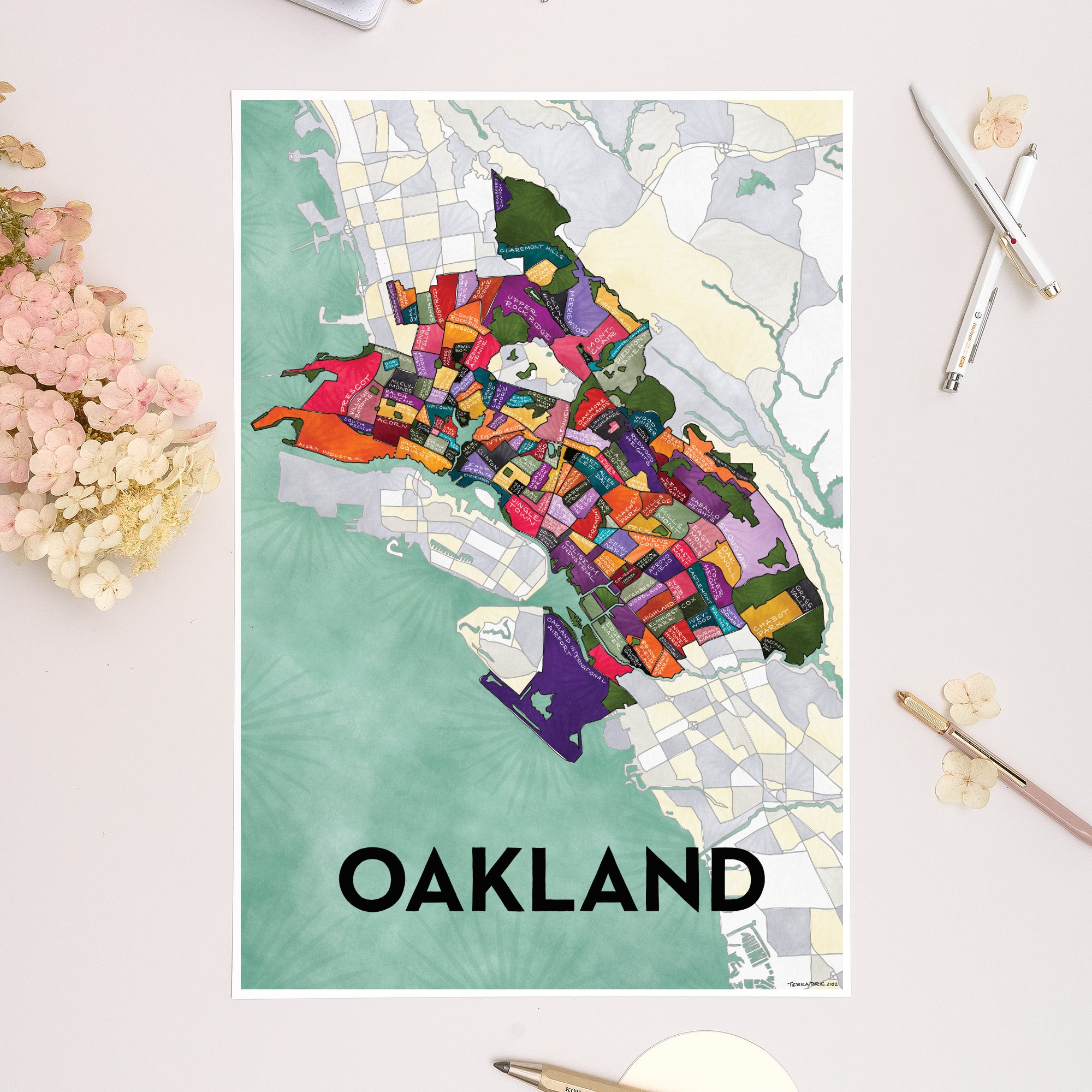 Oakland California On A Map Editable Oakland, CA City Map