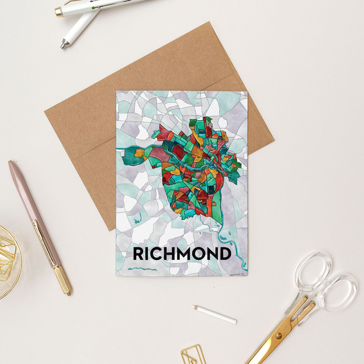 Richmond Neighborhoods Greeting Card — Terratorie Maps + Goods